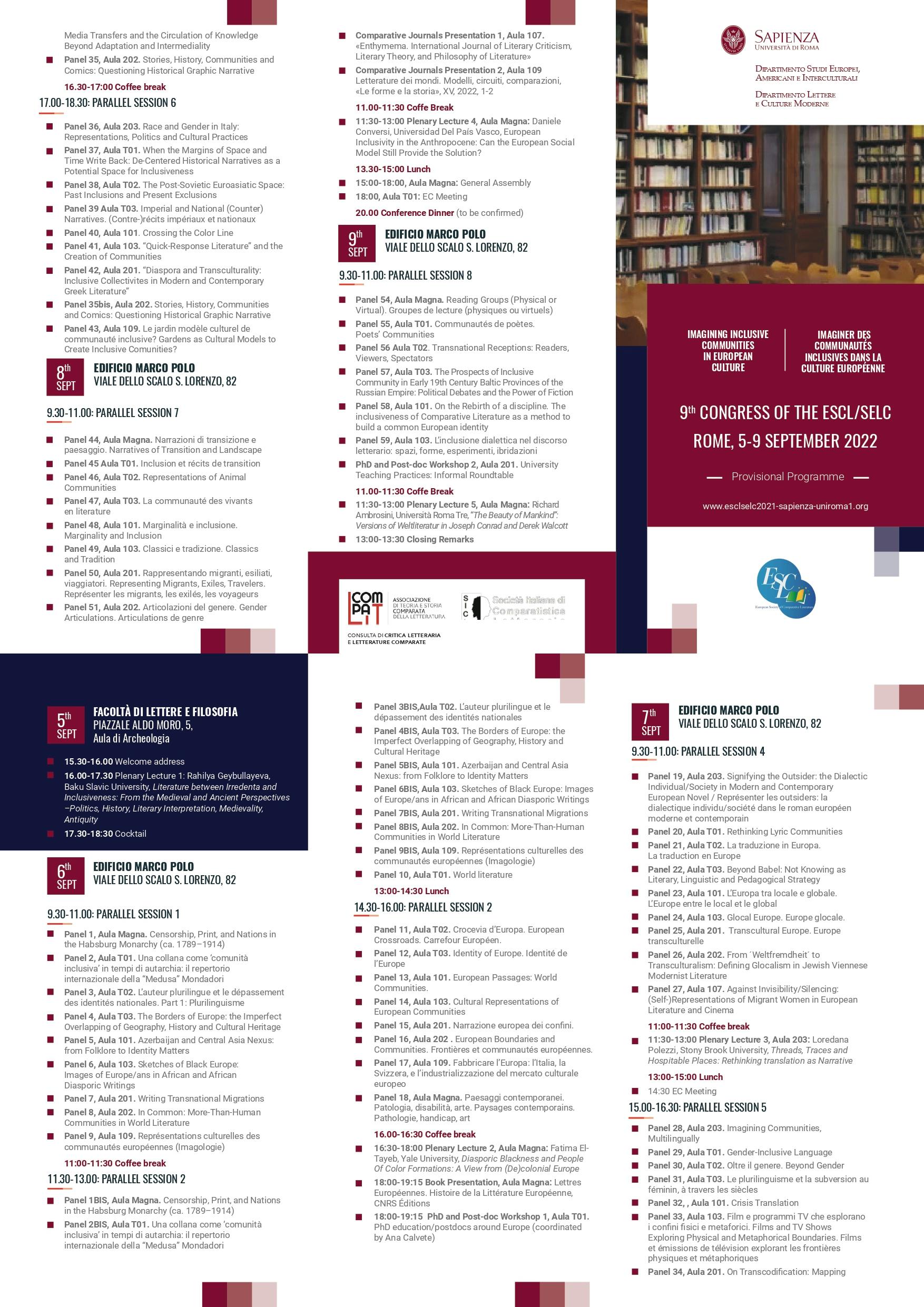 9th CONGRESS OF THE ESCL/SELC ROME, 5-9 SETTEMBRE 2022 - Consulta di ...